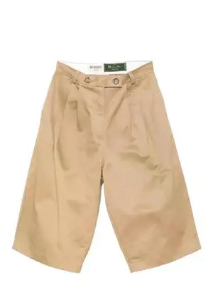 BATAKOVIC Pleated Cotton Shorts - Neutrals