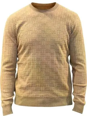 DIKTAT Long-sleeve Sweater With Basketweave Pattern - Neutrals