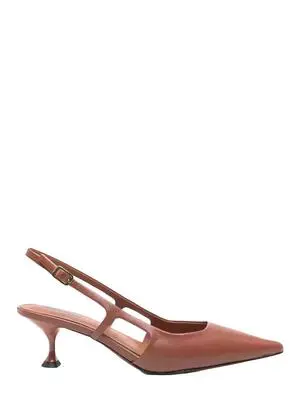Lola Cruz Rhina Pointed-toe Slingback Pumps - Brown