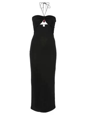 Nanushka Halterneck Cut-out Detail Midi Dress - Black
