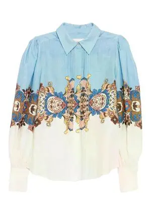 WE ARE KINDRED Evelyn Shirt With Print Detailing - Blue