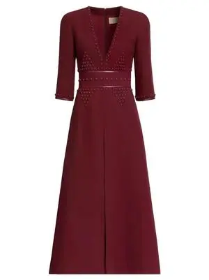 Elie Saab Embellished Midi Dress - Red