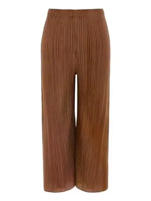 Issey Miyake Monthly Colors: March Pleated Palazzo Pants - Brown