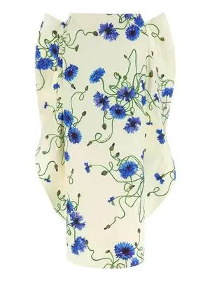 Stella McCartney Floral Ruffled Midi Skirt - Neutrals