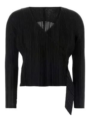 Issey Miyake Facade Pleated Cardigan - Black
