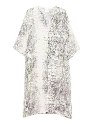 NUDE V-neck Printed Dress - Neutrals