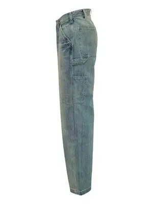 UNIVERSAL OVERALL Light Wash Pocket Trousers - Blue