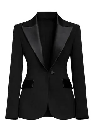 Elie Saab Satin Blazer - Black