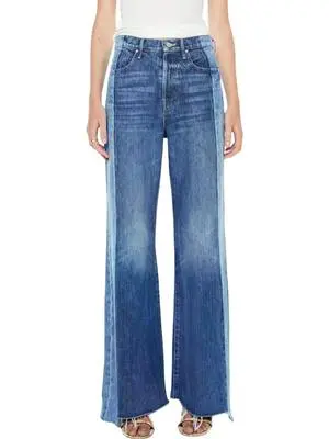 MOTHER Fray Wide Leg Jeans - Blue