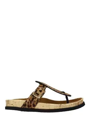 Premiata Leopard-print Buckle Sandals - Neutrals