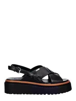 Liu Jo Crossover Flatform Sandals Black