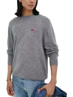 LEVI'S Crew Neck Logo Patch Sweater - Grey