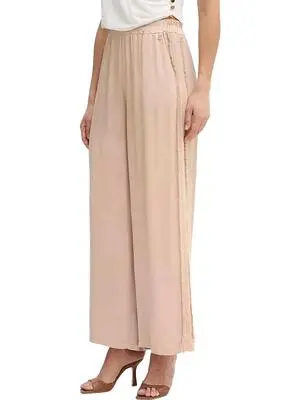 FRACOMINA Beige Fringed Detail Trousers - Neutrals