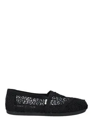 Toms Crochet Flat Espadrilles - Black
