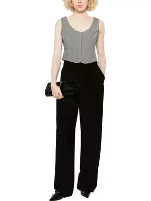 Giuseppe Di Morabito Paneled U-neck Sleeveless Top - Grey