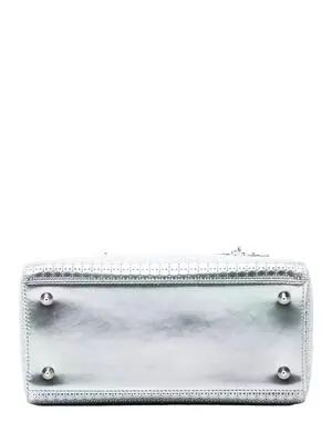 Dior Medium Metallic Patent Microcannage Lady Satchel - Silver
