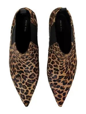 ANINE BING Stevie Leopard Print Pointed Toe Boots - Brown