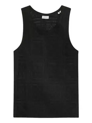 LES DEUX Huxley Square Pattern Tank Top - Black