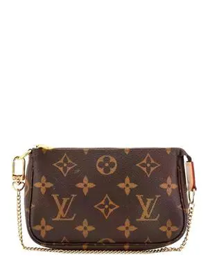 LOUIS VUITTON Pochette Accessoires Monogram Canvas Mini Clutch Bag - Brown