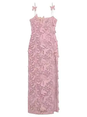 Blumarine Butterfly-appliqué Maxi Dress - Pink