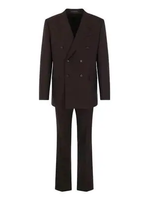 Caruso Double-breasted Suit - Brown