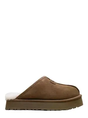 UGG Disquette Platform Sheepskin Slippers - Brown