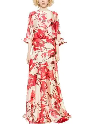 Chiara Boni La Petite Robe Floral Print Maxi Dress - Neutrals