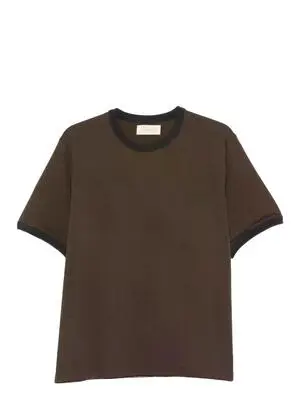 JEANERICA Contrast-trim T-shirt Brown