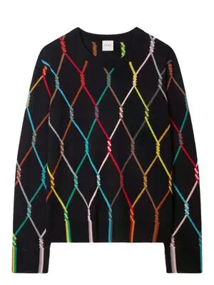 Paul Smith Diamond Pattern Crew Neck Sweater - Black