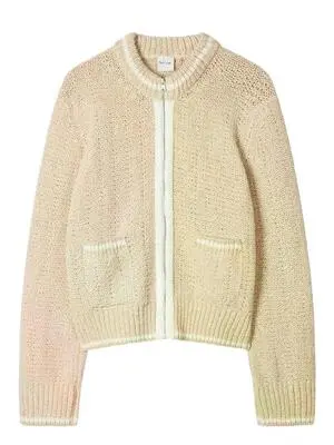 PAUL SMITH Paul Smith Cream Organic Cotton Zip-Up Cardigan