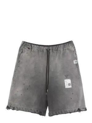 Mihara Yasuhiro Drawstring Frayed Shorts - Grey