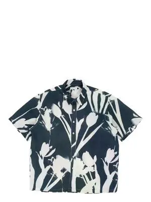 POP TRADING COMPANY Tulip Print Short Sleeve Shirt - Blue