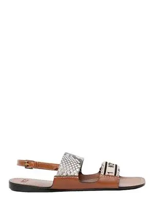 N°21 Snakeskin-effect Strap Sandals - Grey