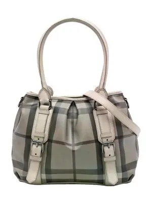 Burberry Small Smoke Check Coated Canvas Satchel - Neutrals