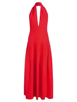 Proenza Schouler Proenza Schouler Tala V-Neck Georgette Maxi Dress Red