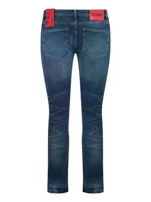 BOSS Logo Patch Straight Leg Jeans - Blue