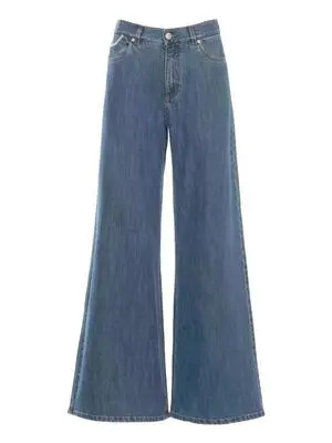 PANICALE Flared Wide-leg Jeans - Blue