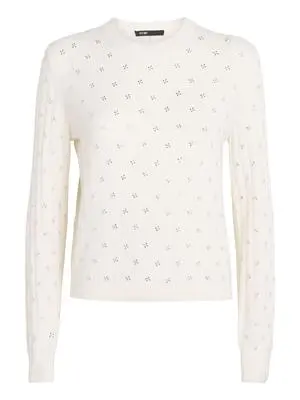 MAJE Maje Wool-Blend Rhinestone Sweater