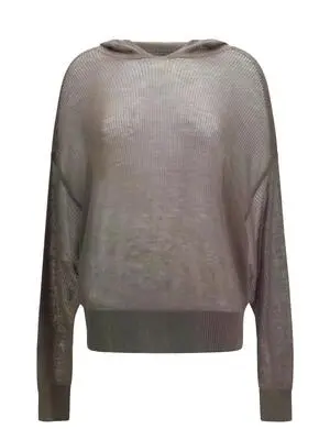Rick Owens Hooded Knitwear - Brown