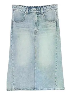 JNBY JNBY Sky Blue Denim Midi Skirt