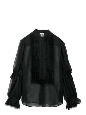 Noir Kei Ninomiya Ruffled Blouse - Black
