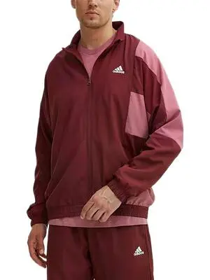 Adidas Colour-block Zip-up Jacket - Red