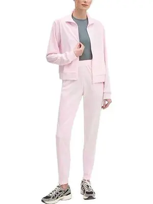 Adidas Zip-fastening Logo-embroidered Tracksuit - Pink