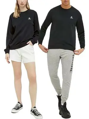 CONVERSE Logo Detail Crewneck Sweatshirt - Black