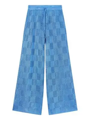 Calle Del Mar Knitted Wide-leg Pants - Blue