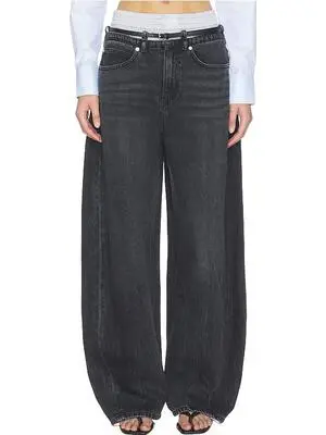 Alexander Wang Blow Up Jeans With Belt And Boxer Detail - Black