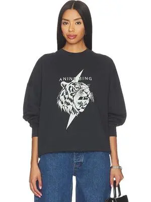 ANINE BING Miles Tiger Sweatshirt - Black