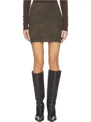 LAMARQUE Jorden Suede Skirt - Brown