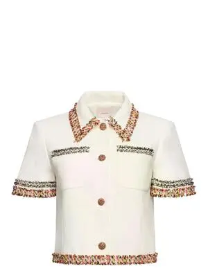 Cinq À Sept Fringed Collared Jacket - White