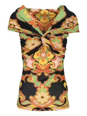Etro Off-shoulder Draped Top - Black